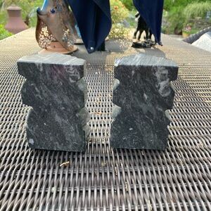 Source Unknown | Accents | Vintage Onyx Carved Aztec Tiki Head Bookends ...